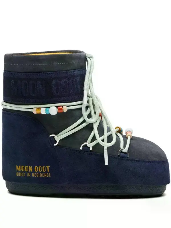 Moon Boot Icon Beaded Suede Boots - Blue