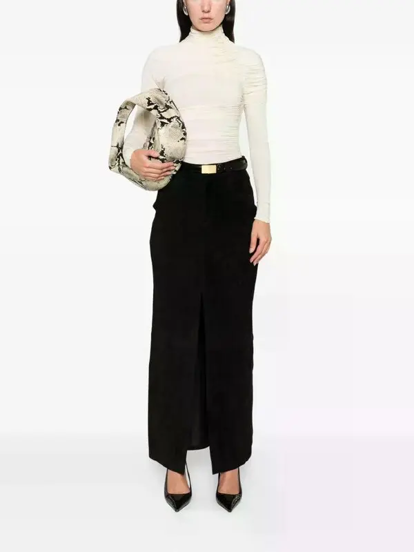 DUCIE Chicago Suede Maxi Skirt