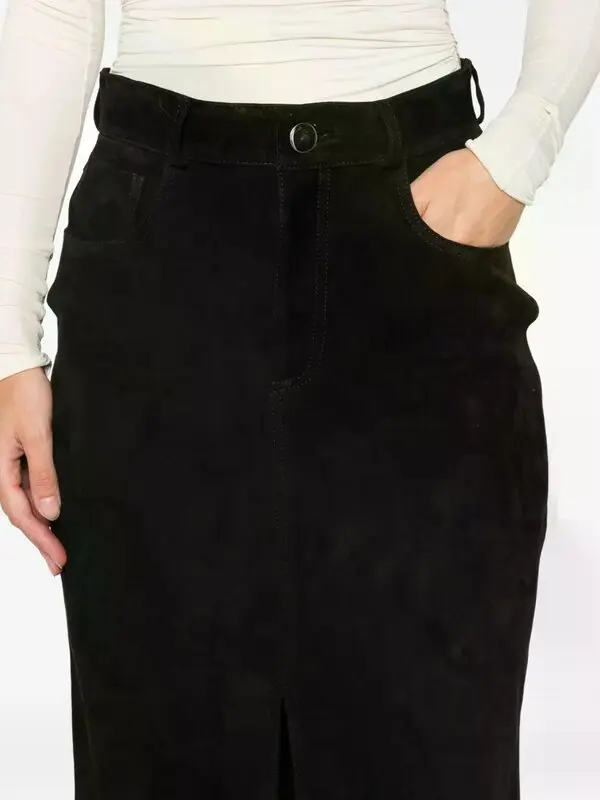 DUCIE Chicago Suede Maxi Skirt