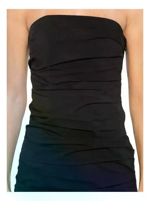 ST. AGNI Gathered Strapless Maxi Dress - Black