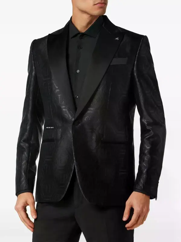 Philipp Plein Monogram-jacquard Single-breasted Blazer