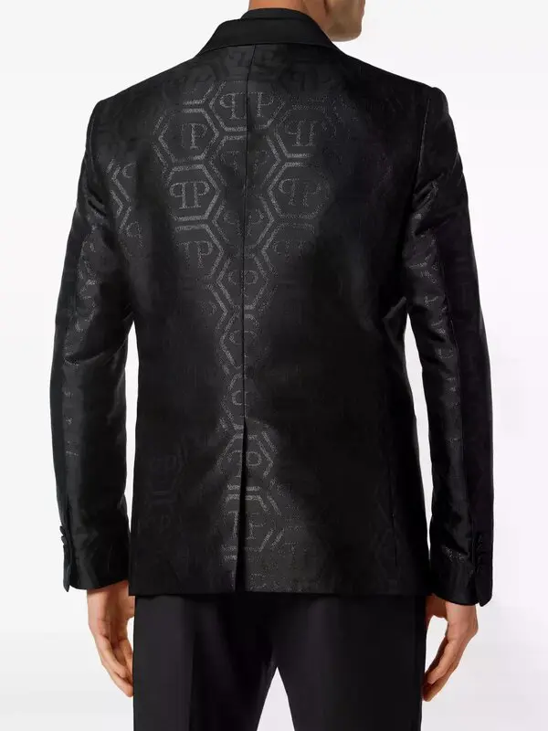 Philipp Plein Monogram-jacquard Single-breasted Blazer