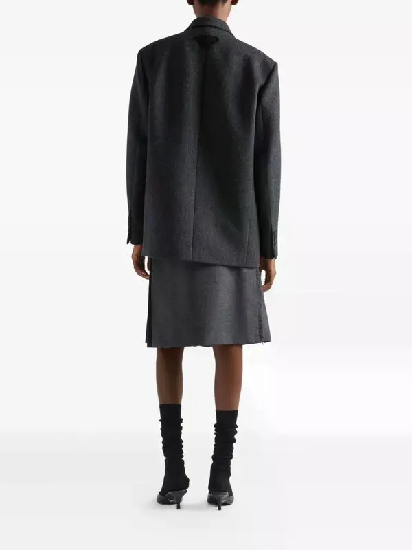 Prada Buttoned Chevron Wool Jacket