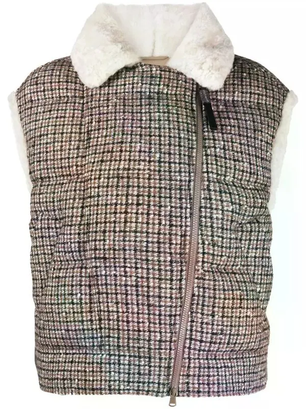 Brunello Cucinelli Check-print Goose-down Gilet