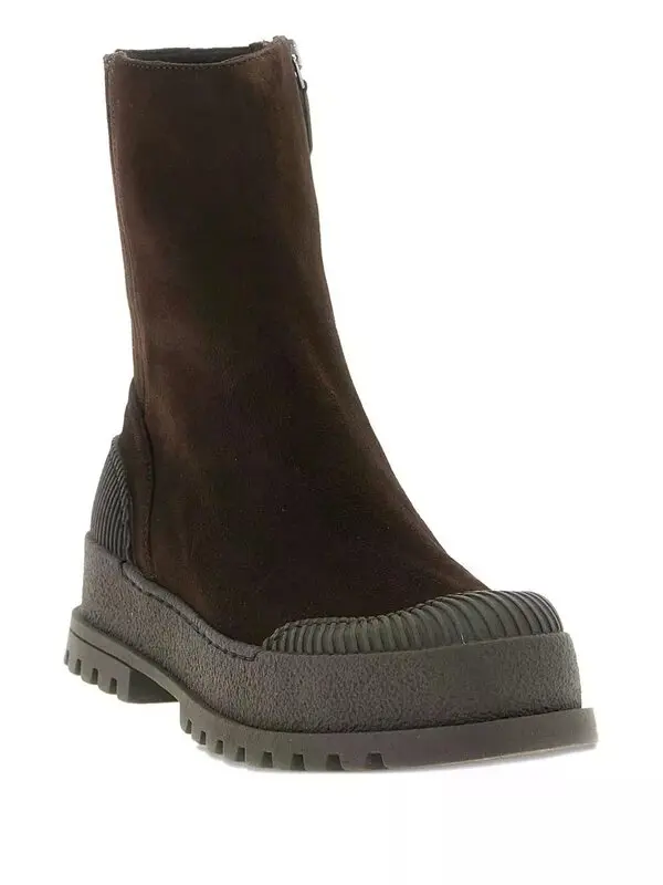 AQUAZZURA Rugged Textured-rubber Ankle Boots - Brown