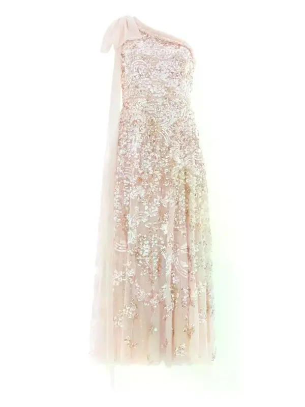 NEEDLE & THREAD One-shoulder Midi Dress - Neutrals