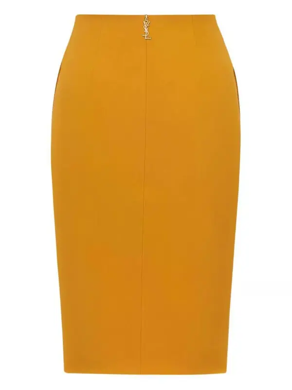 Saint Laurent Concealed-pockets Midi Skirt - Orange