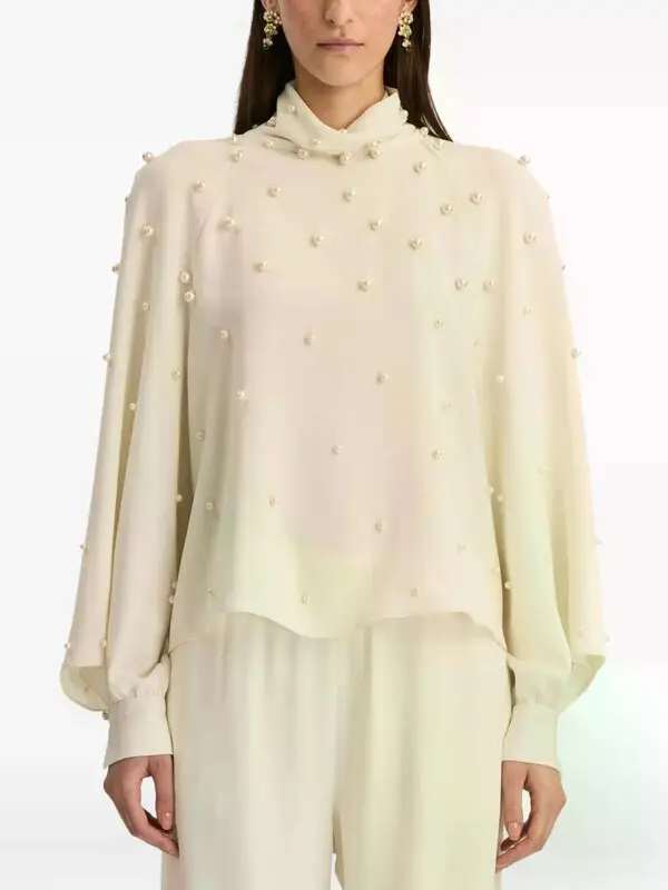 Oscar De La Renta Pearl Cluster Blouse