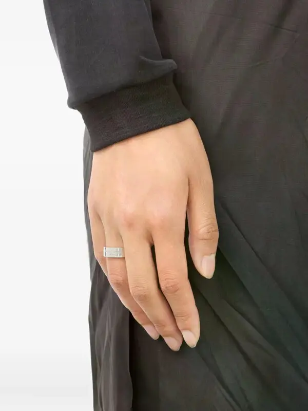 MAISON MARGIELA Logo-engraved Band Ring - Silver