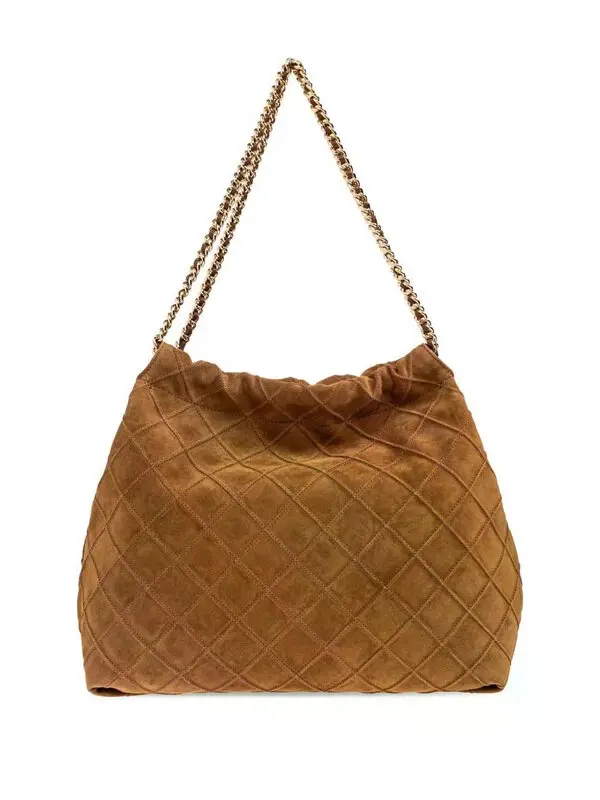 Tory Burch Suede Chain Tote Bag - Brown