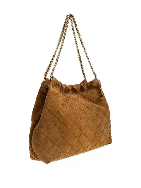 Tory Burch Suede Chain Tote Bag - Brown
