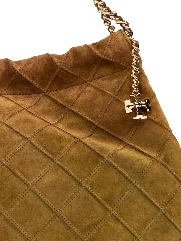 Tory Burch Suede Chain Tote Bag - Brown