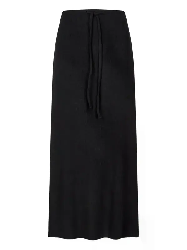 STUDIO TOMBOY Back-slit Long Skirt - Black