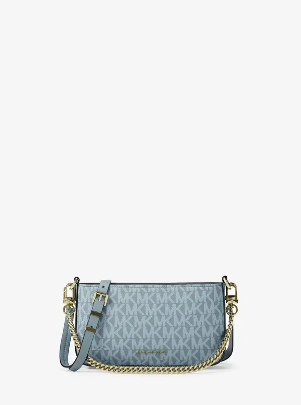 Michael Kors Bryant Small Signature Logo Convertible Pochette - Blue