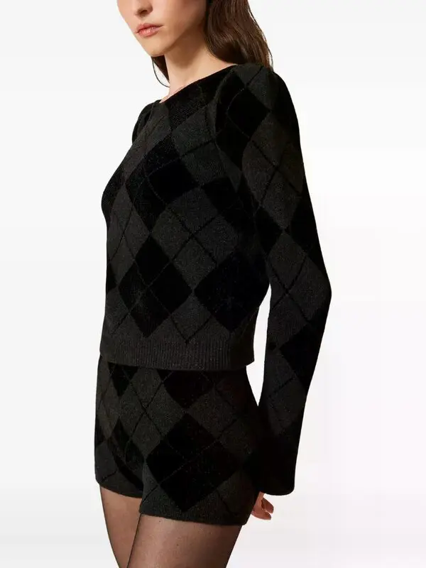 TWINSET Diamond-pattern Knit Shorts