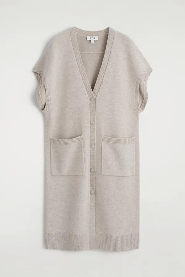 Cos Rounded Merino Wool Longline Cardigan