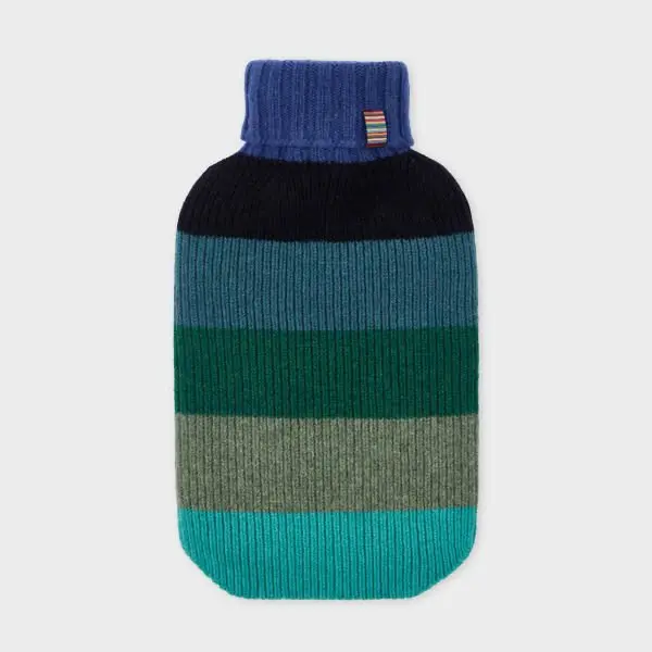 Paul Smith Multistripe Lambswool Hot Water Bottle Cover - Blue