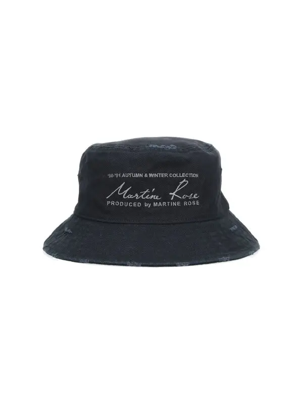 Martine Rose Logo Bucket Hat - Black