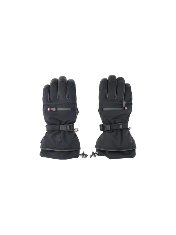 Moncler Padded Leather Gloves - Black