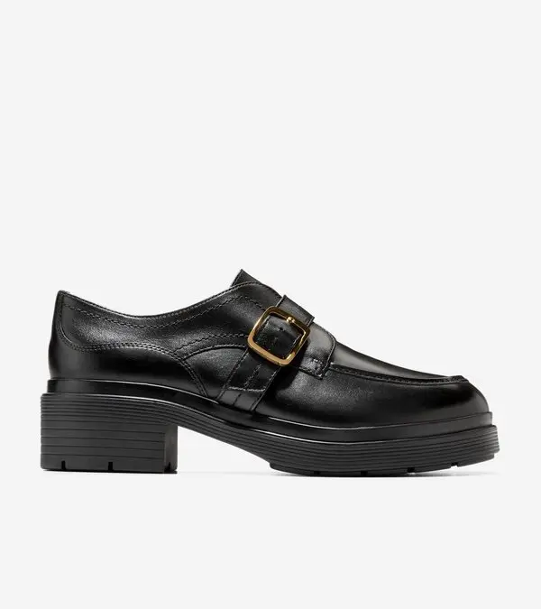 Cole Haan Carlitta Monk Strap Lug Oxfords - Black