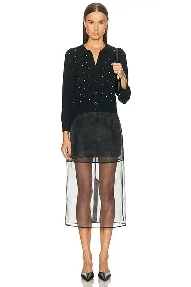 FRAME Embellished Crystal Cardigan