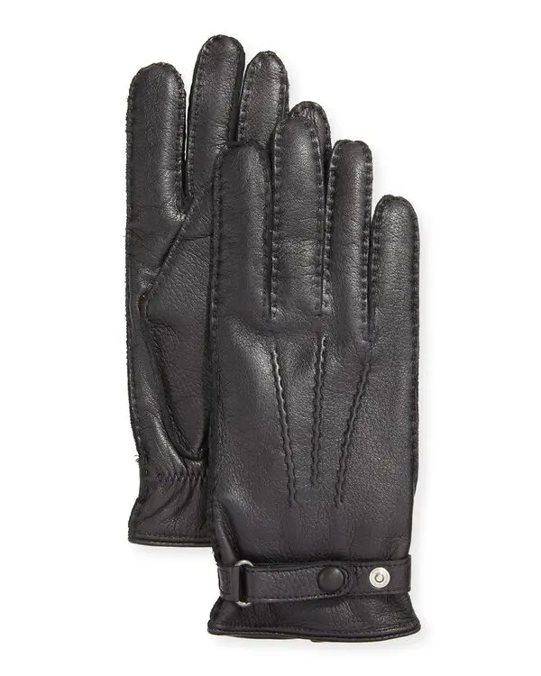 HESTRA Winston Leather Gloves - Black