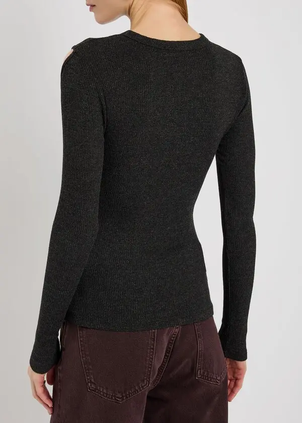 AGOLDE Pierce Cold Shoulder Knit Top