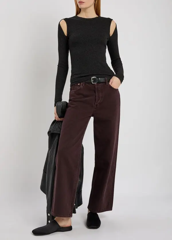 AGOLDE Pierce Cold Shoulder Knit Top