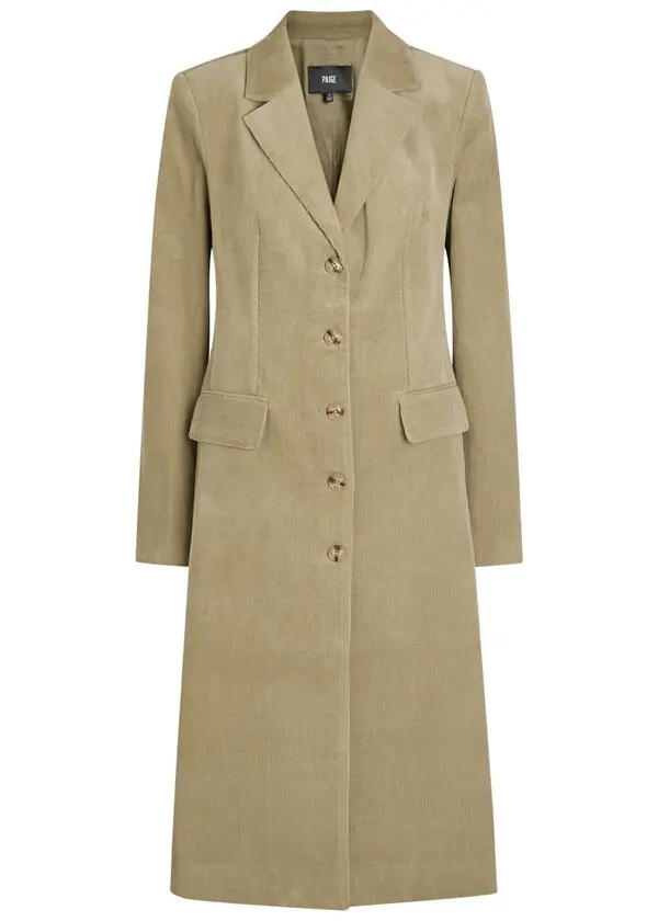 Paige Trexi Corduroy Tailored Coat - Olive
