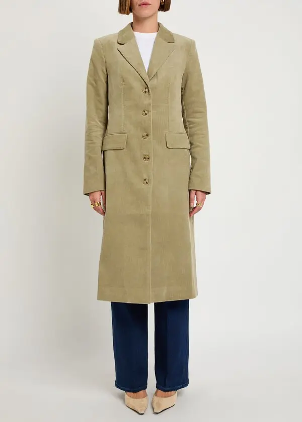 Paige Trexi Corduroy Tailored Coat - Olive