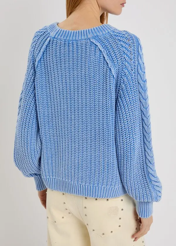 Free People Frankie Cable-knit Cotton Jumper