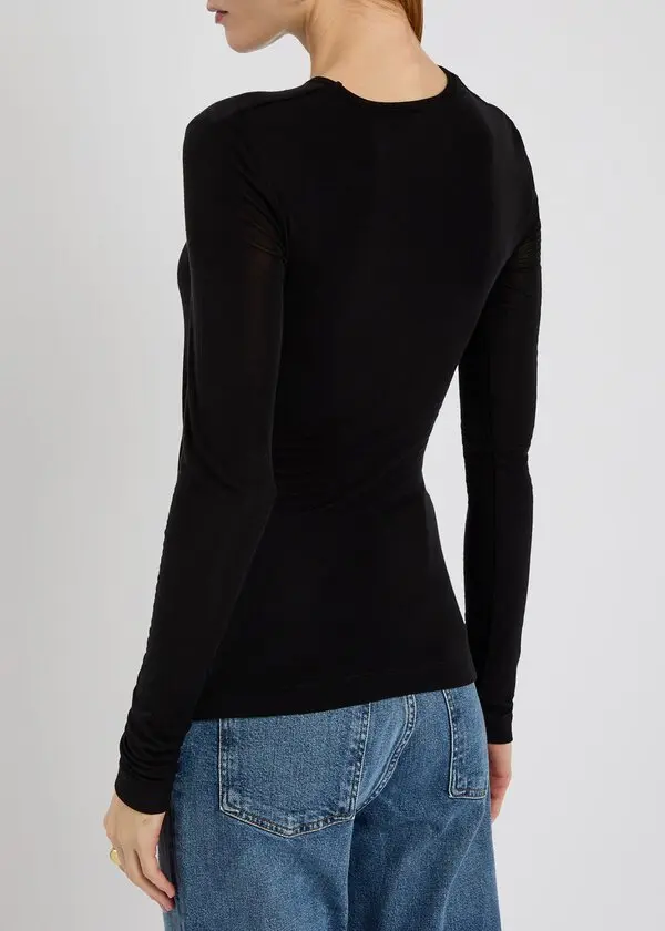 AGOLDE Draped Jersey Top - Black