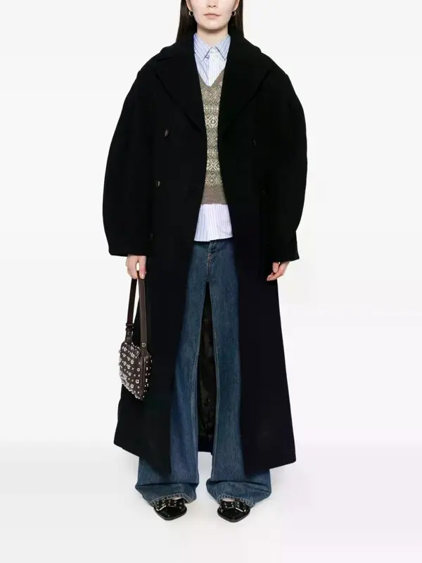 GANNI Oversized Long Pea Coat