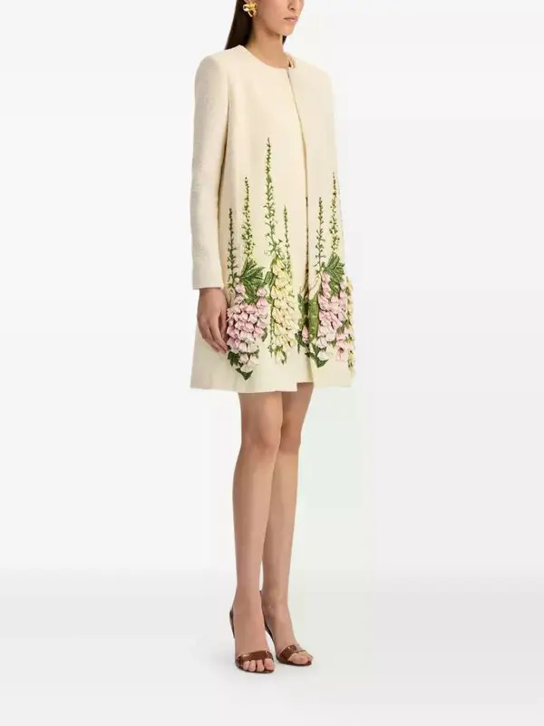 strapless open back dress Oscar de la Renta Hot Pink Skirt Sleeveless Top & Floral Quilted Jacket –  Modig