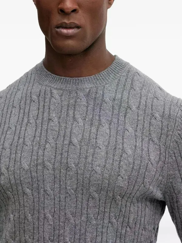 BOSS Cable Knit Crew-neck Sweater
