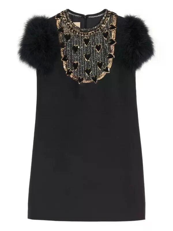 Valentino Garavani Embroidered Crepe Couture Mini Dress