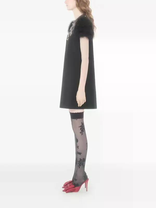 Valentino Garavani Embroidered Crepe Couture Mini Dress