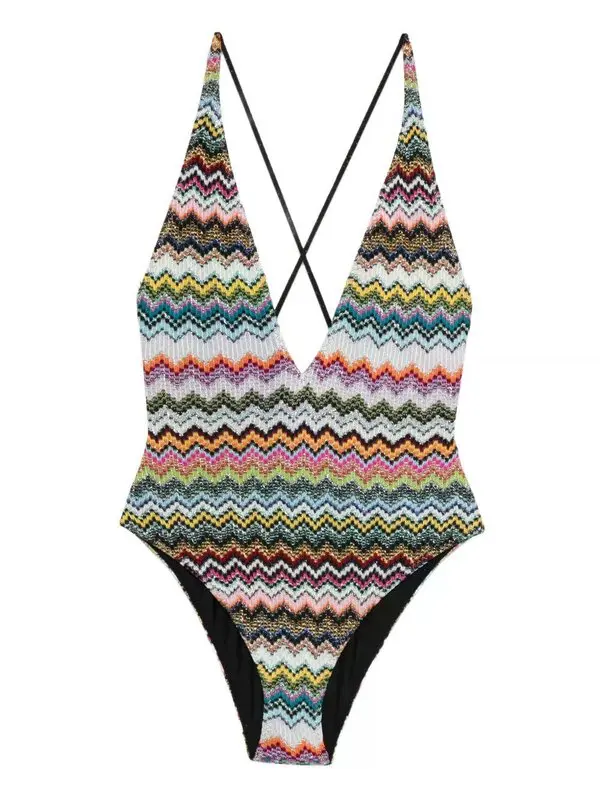 Missoni V-neck One-piece Swimsuit - Pink