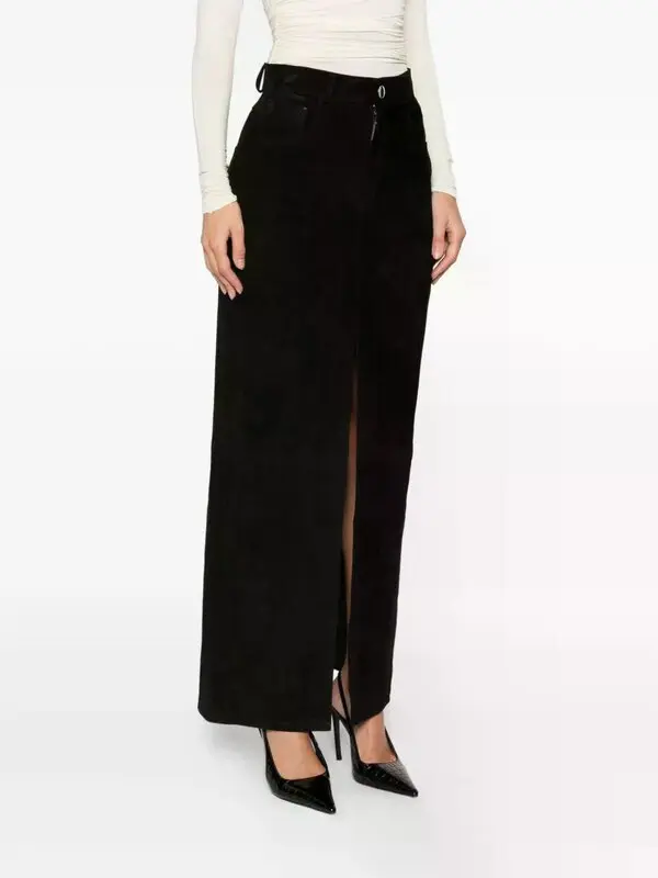 DUCIE Chicago Suede Maxi Skirt