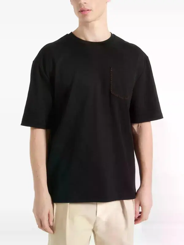 Manière De Voir Whipstitch-pocket T-shirt - Black