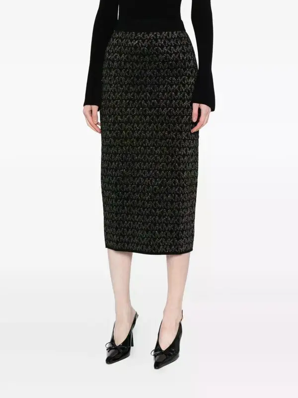 Michael Kors Logo-embroidered Midi Skirt