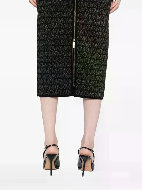 Michael Kors Logo-embroidered Midi Skirt
