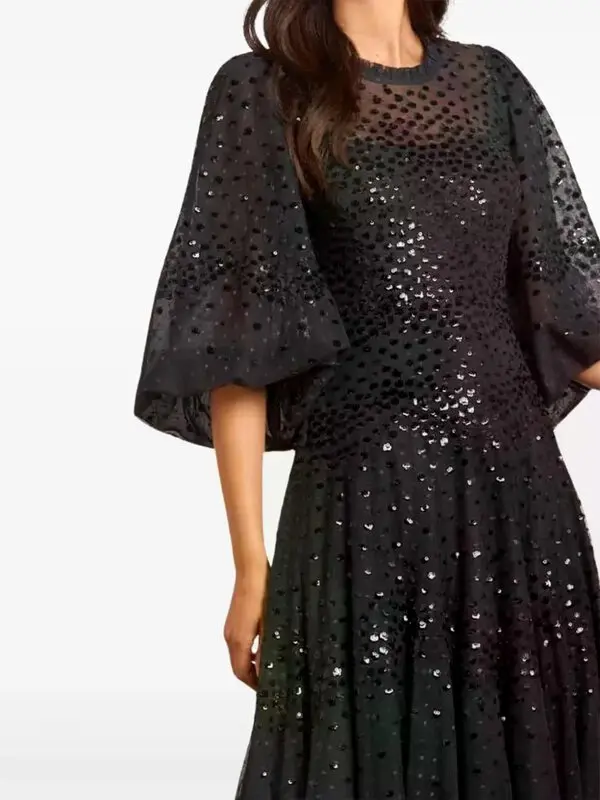 NEEDLE & THREAD Sequin-embellished Maxi Dress - Black