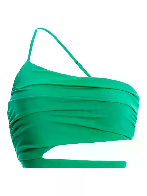 Agua Bendita Asymmetric Cutout Ventura Bikini Top - Green