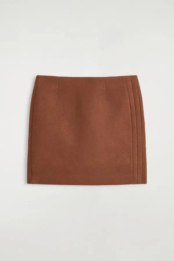 Cos Topstitched Wool Mini Skirt