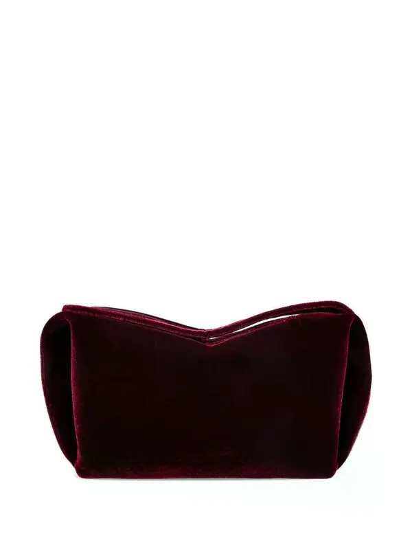 NEOUS Ara Velvet-effect Zip Clutch Bag - Red