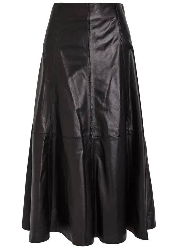 Simkhai Ryma Panelled Leather Midi Skirt