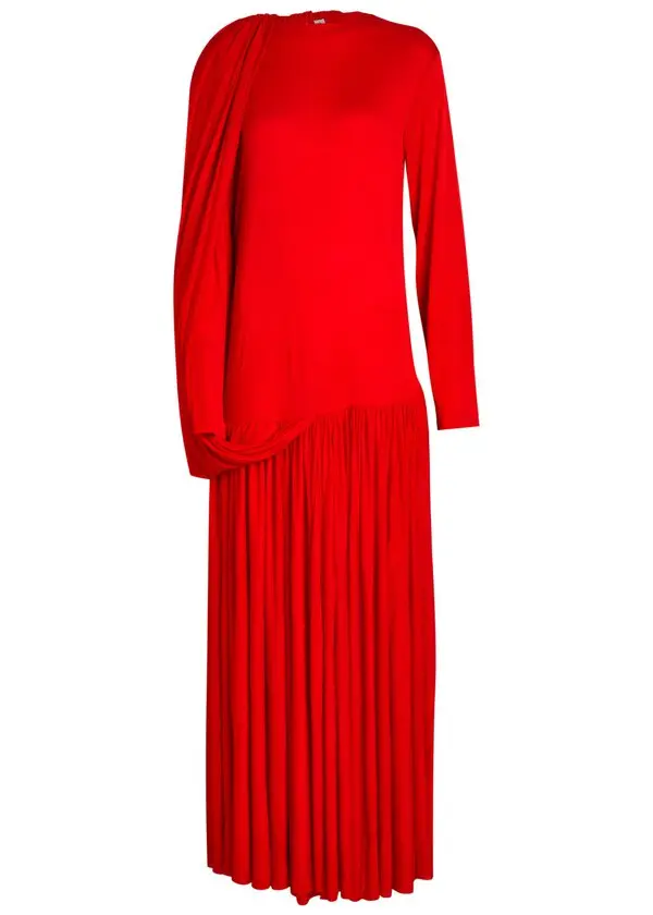 Calvin Klein Draped Fine-knit Maxi Dress