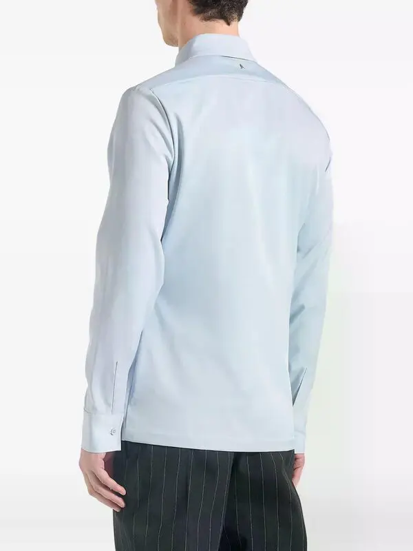 Manière De Voir Tom Slim-fit Tailored Stretch Dress Shirt - Blue