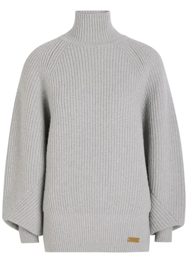 Balmain Batwing Ribbed Wool Jumper